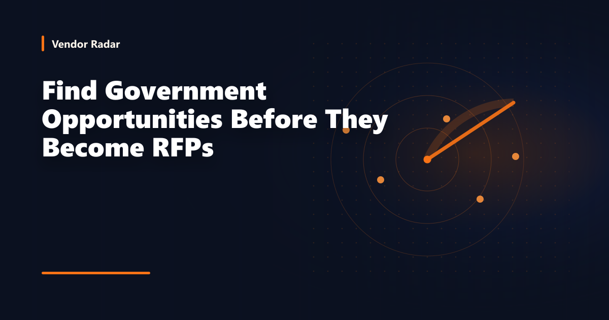 Local Government Opportunity Intelligence | Vendor Radar